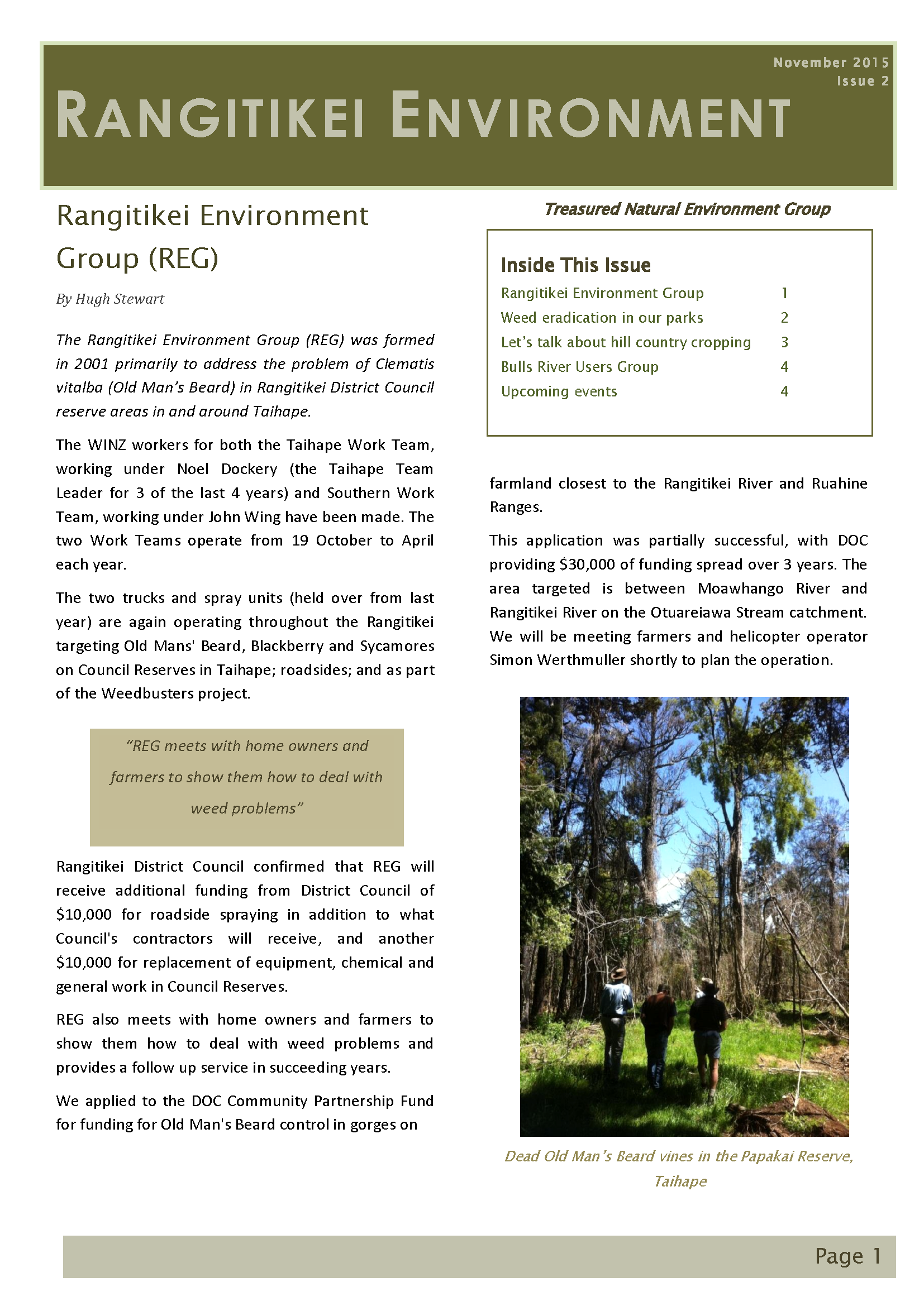 Rangitikei Environment Newsletter - Rangitikei District Council