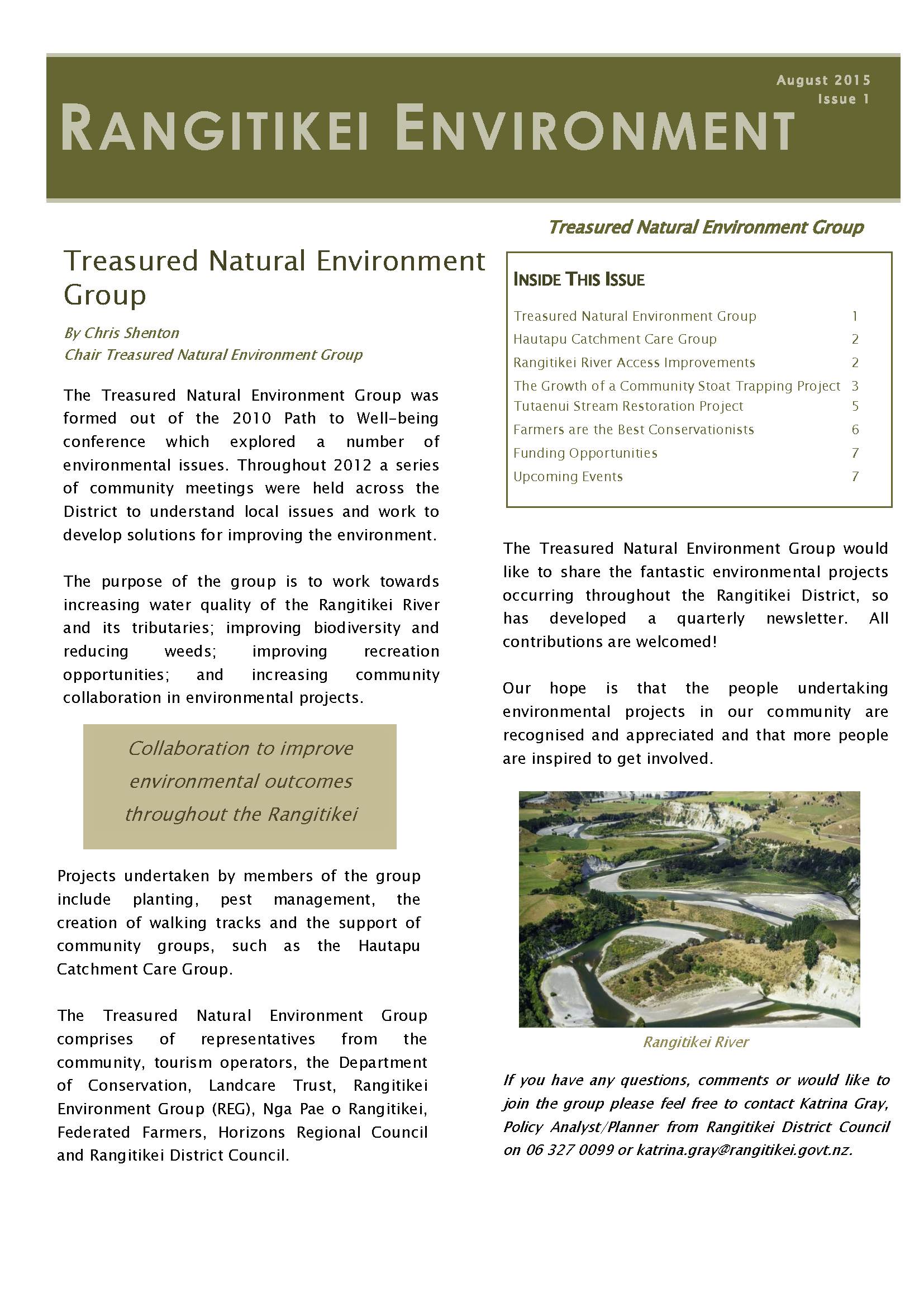 Rangitikei Environment Newsletter - Rangitikei District Council