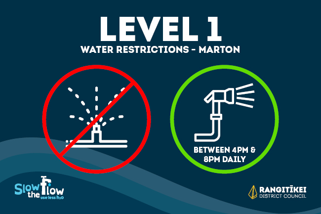 Level One Water Restrictions implemented for Marton - Rangitikei ...